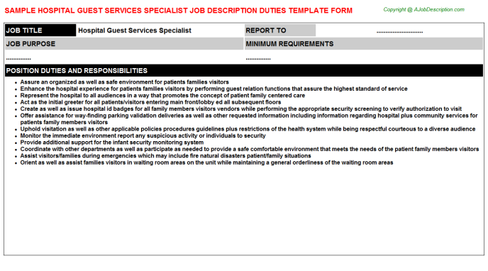 Hospital Job Description Examples - Security Guards Companies